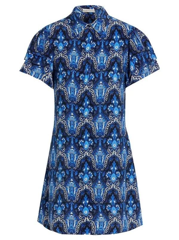 Alice + Olivia Jem Printed Shirt Dress - Royal Blue