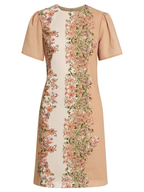 MIKAEL AGHAL Floral-print Woven Dress - Sand