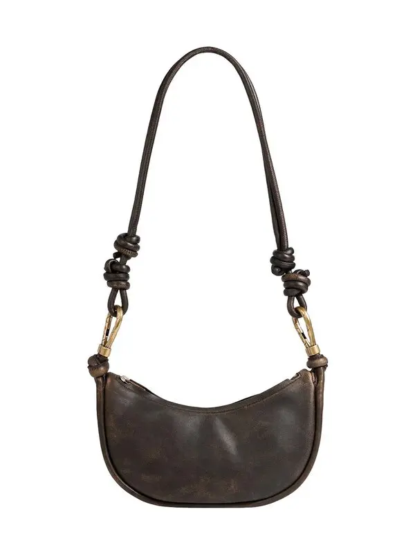 Simkhai Avery Distressed Leather Shoulder Bag - Chocolate