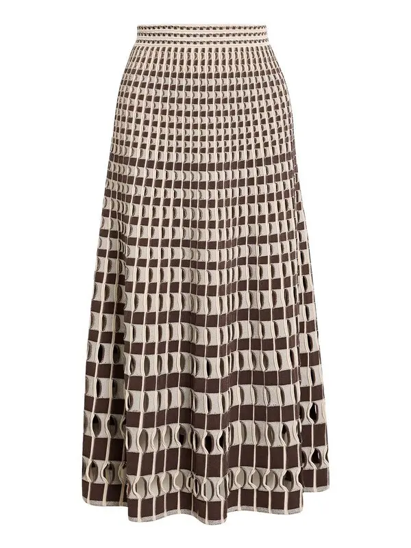 Simkhai Larken Lasercut Maxi Skirt - Chocolate