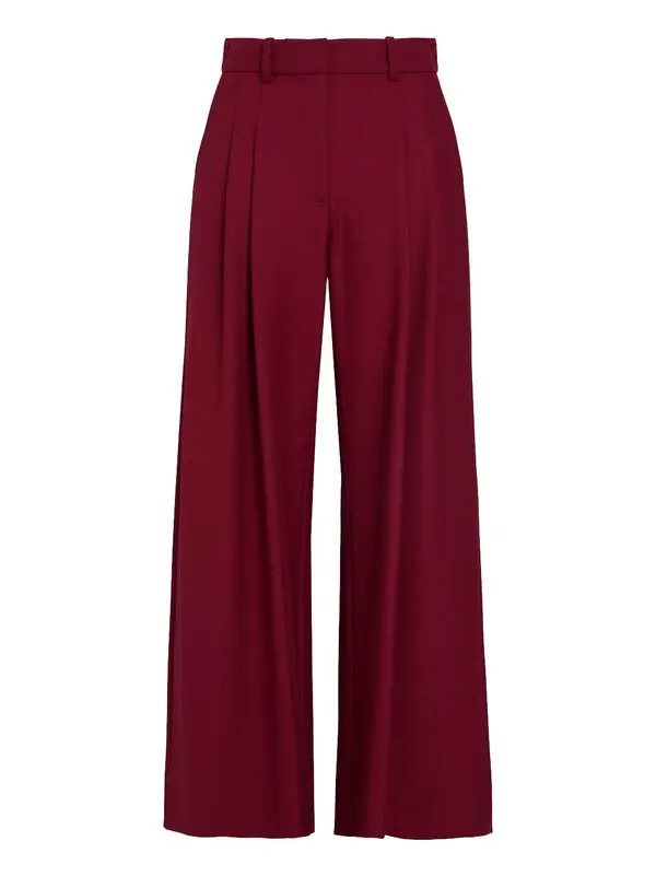 Simkhai Twill Wide-leg Pants - Claret