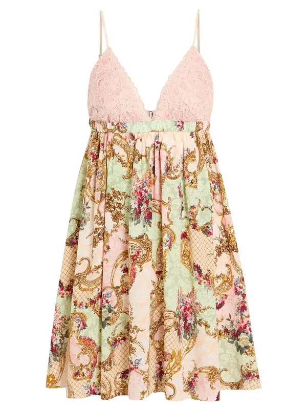 Camilla Crystal-embellished Printed Silk Dress - Pastel Pink
