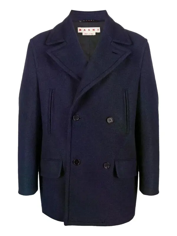 Marni Double-breasted Wool Coat - Blue