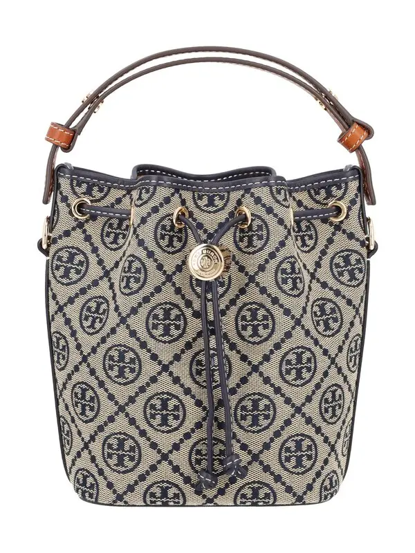Tory Burch T Monogram Mini Bucket Bag - Blue