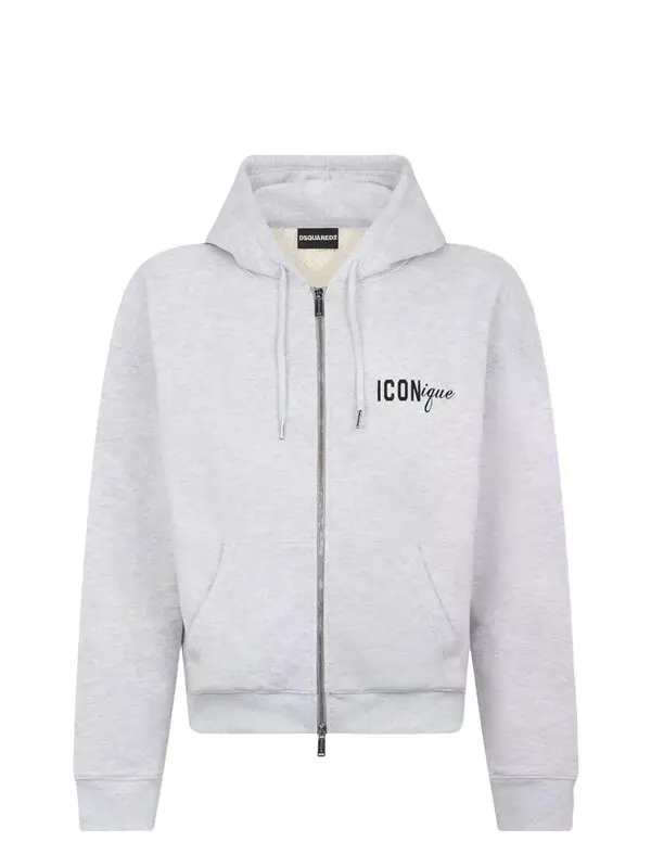 Dsquared2 Iconique Hoodie With Graphic Print - Grey