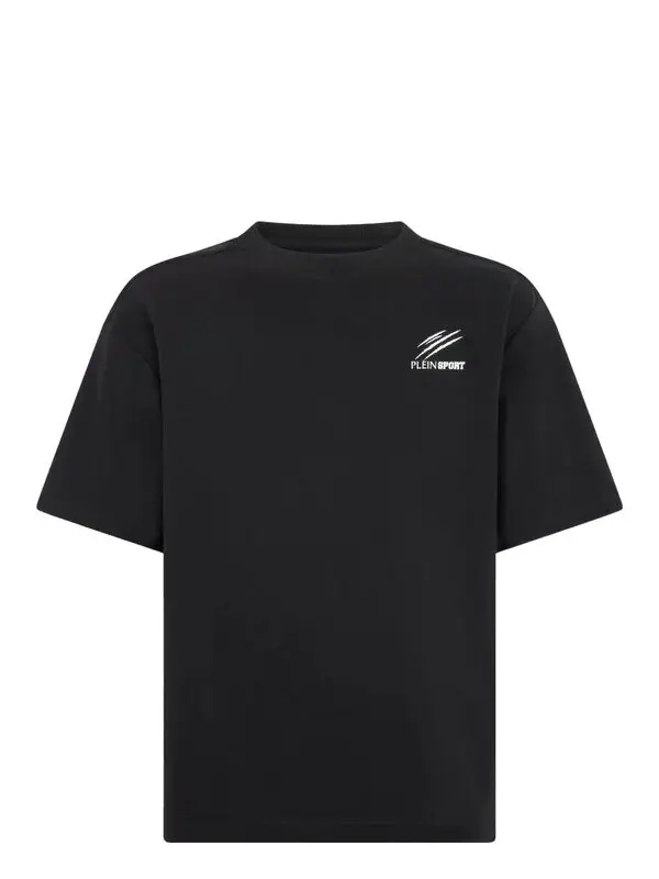 PLEIN SPORT Rubberised Round Neck T-shirt - Black