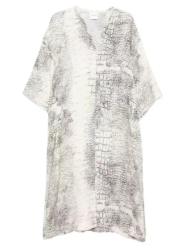 NUDE Printed V-neck Dress - Neutrals