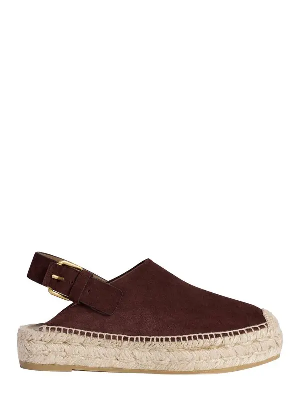 ME+EM Suede Slingback Espadrilles - Dark Cinnamon