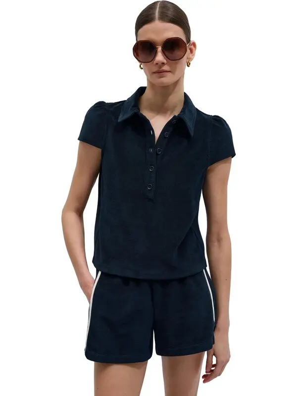 ME+EM Towelling Polo Shirt - Navy