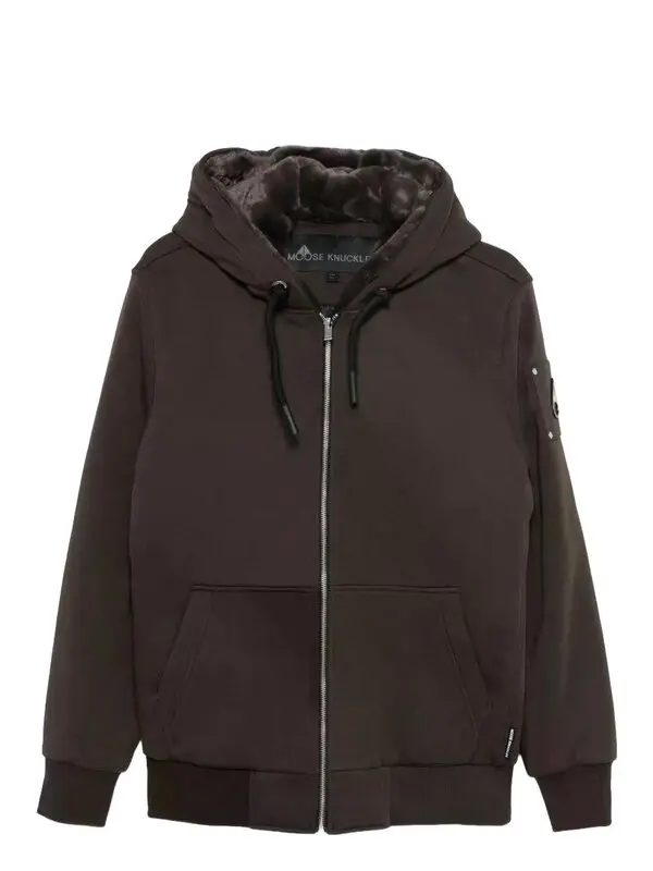 Moose Knuckles Classic Bunny Hooded Zip Jacket - Brown