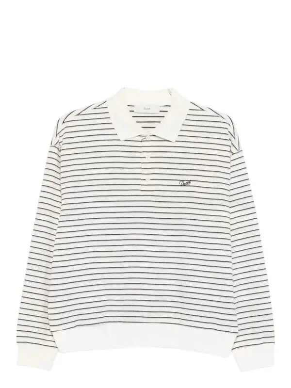 DUNST Striped Polo Shirt - White
