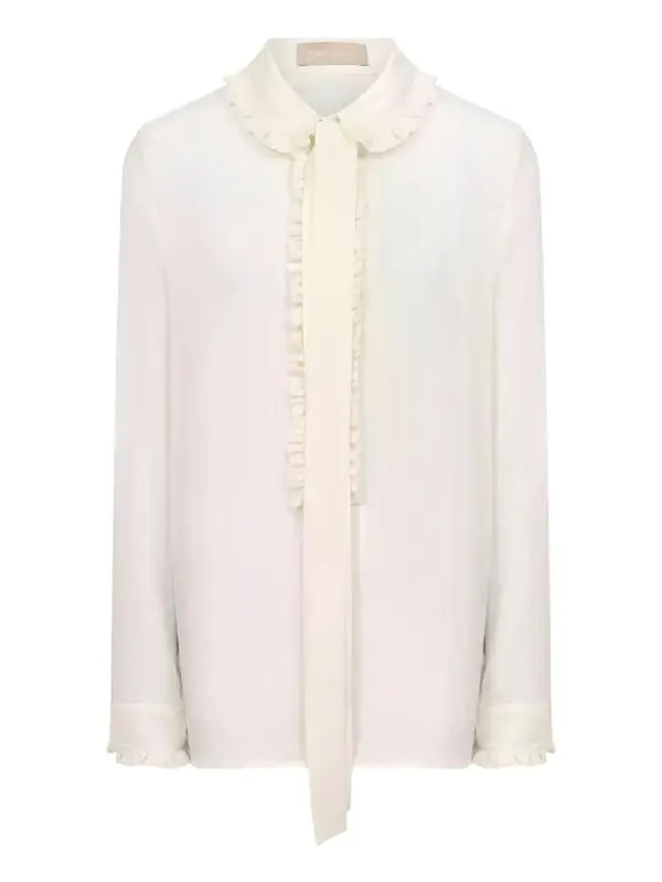 Elie Saab Ruffled Shirt - Neutrals
