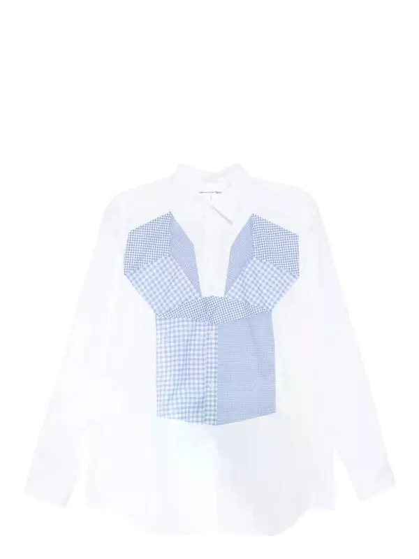 Comme Des Garçons Gingham Panel Shirt - White