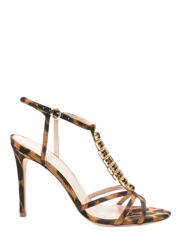 LELLA BALDI Animal-print Embellishment Sandals - Neutrals