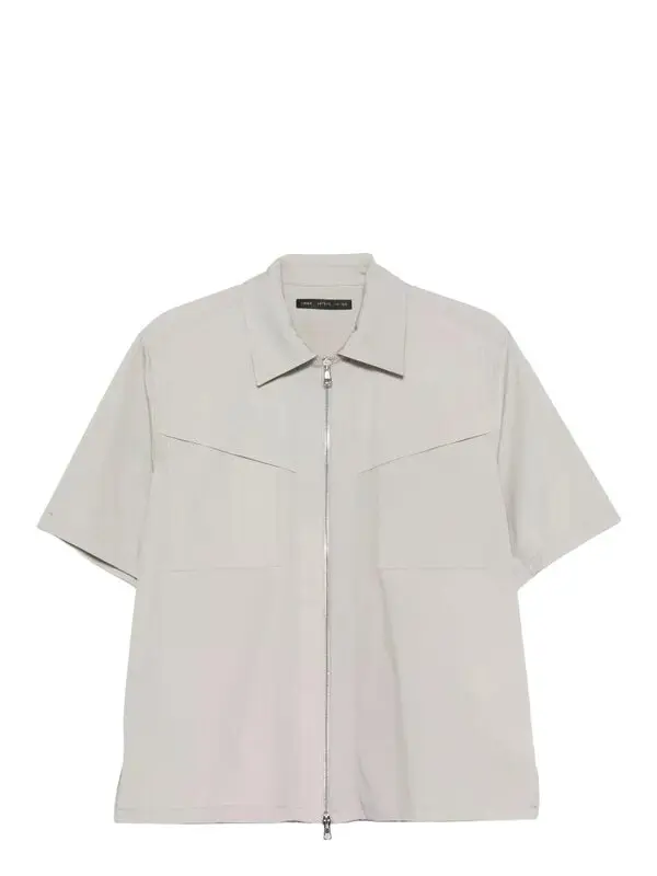 LOW BRAND Zip-up Shirt - Grey