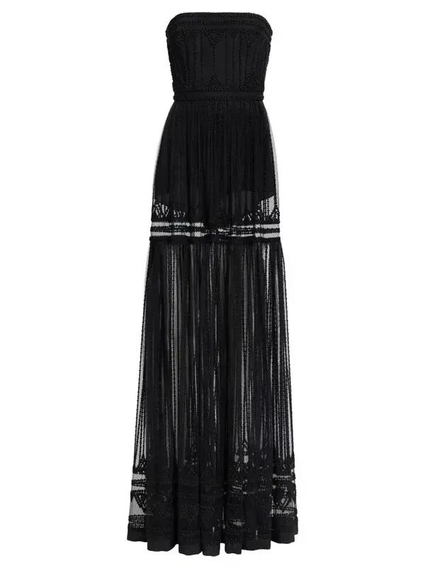 Elie Saab Strapless Maxi Dress - Black