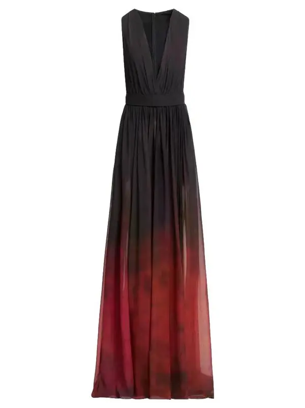 Elie Saab Gradient-print Maxi Dress - Black