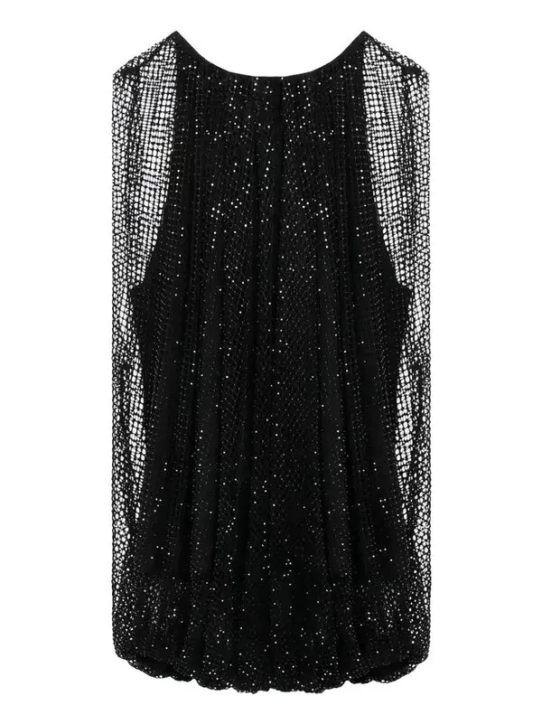 Sportmax Nodo Crystal-embellished Top - Black