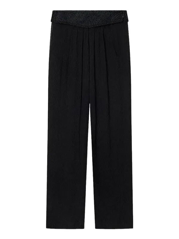Isabel Marant Guylene Guipure-lace Textured Trousers - Black