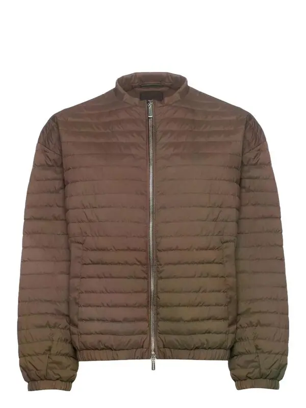MOORER Zip-up Puffer Jacket - Brown