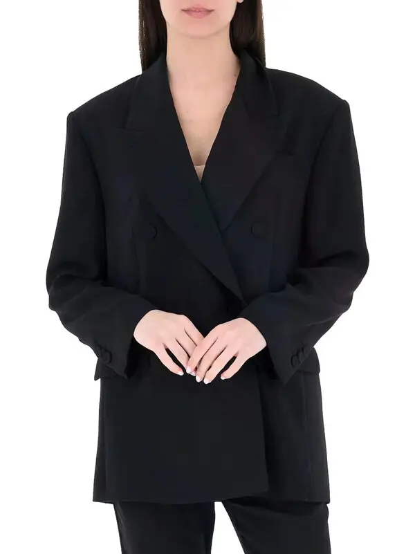Marella Double-breasted Blazer - Black