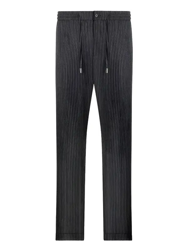 Philipp Plein Pinstripe Trousers - Black