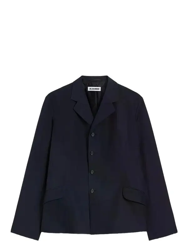 JIL SANDER Wool Poplin Jacket - Blue
