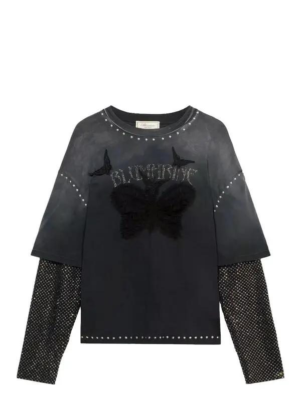 Blumarine Butterfly-print T-shirt - Grey