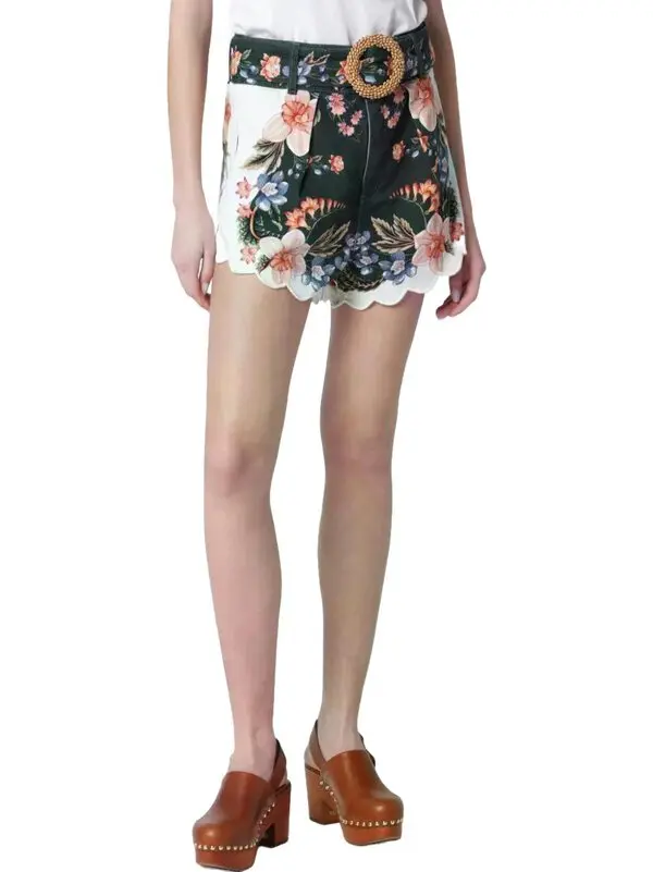 Farm Rio Floral-print Shorts - Green