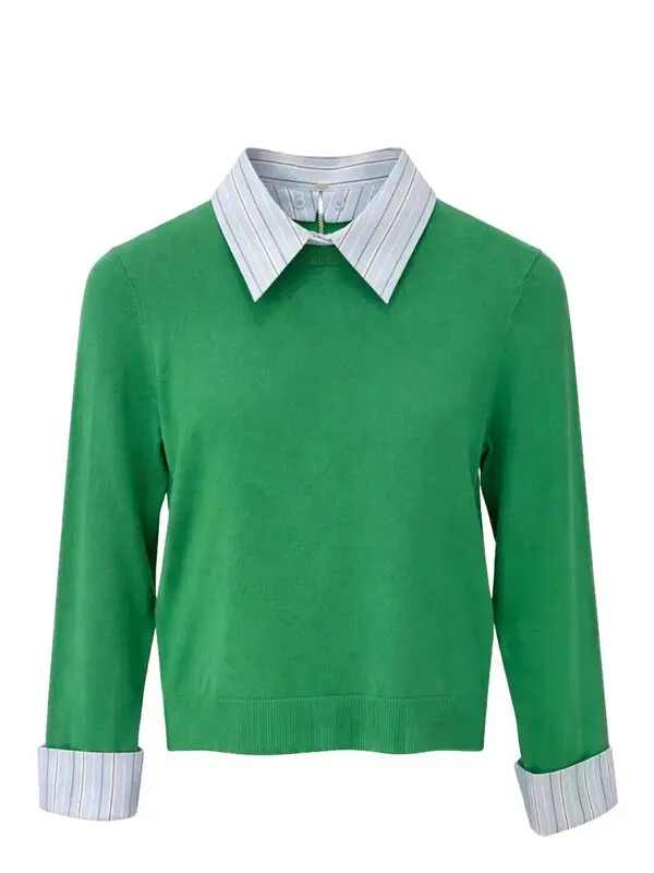 Alice + Olivia Porla Collared Sweater - Green