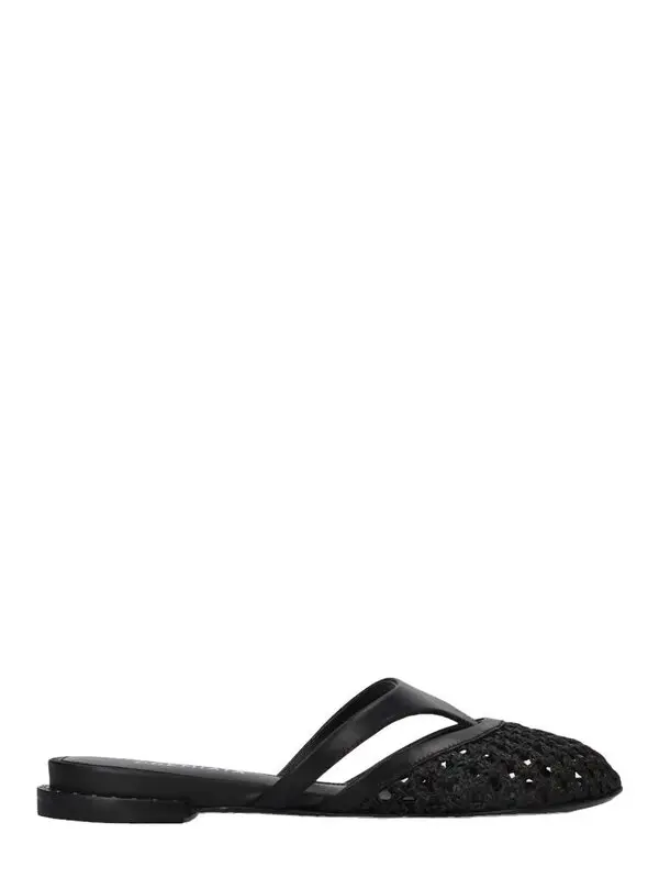 Premiata Woven Studded Flat Mules - Black
