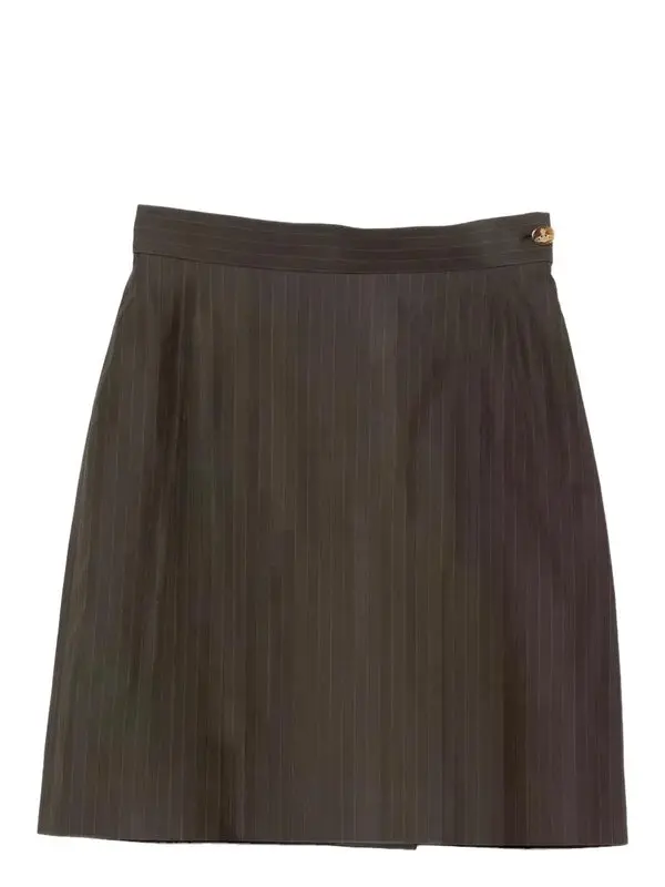 VIVIENNE WESTWOOD Pinstripe Mini Wrap Skirt - Green