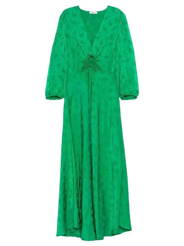 Sandro Aura Floral Tie-detail Dress - Green