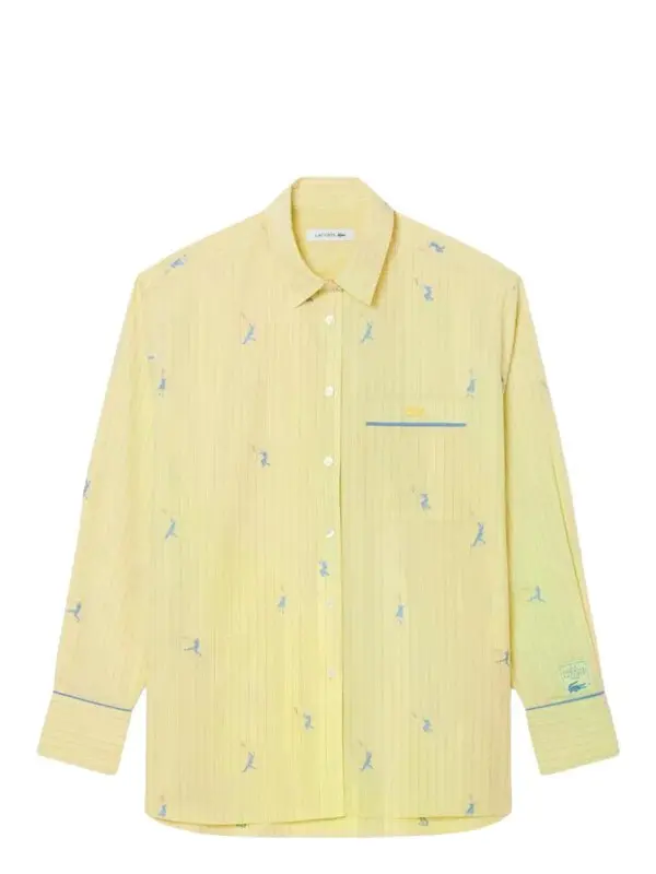 Lacoste Stripe Patch Long-sleeve Shirt - Yellow