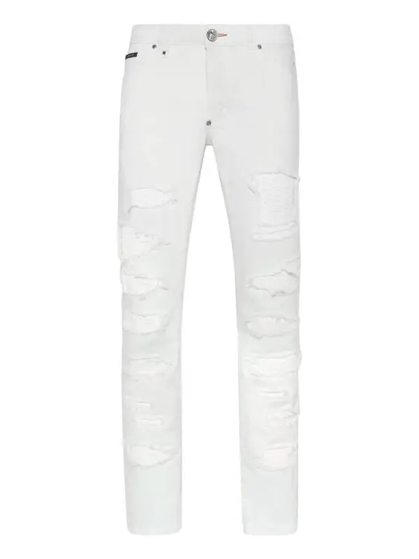 Philipp Plein Ripped Jeans - White