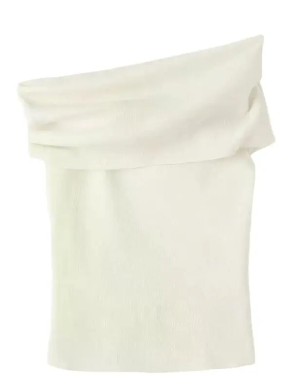 Almada Label Poppy Draped Top - White