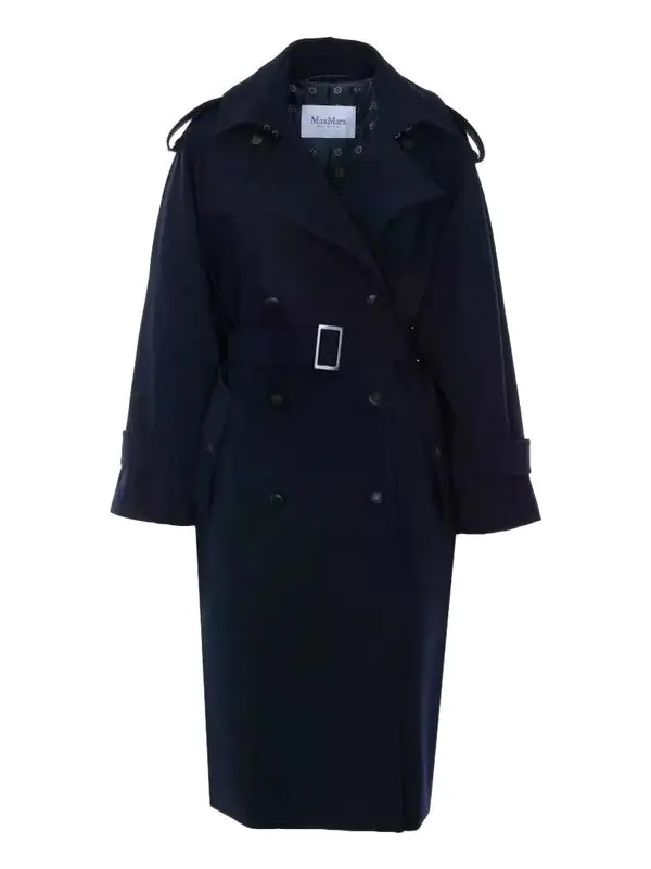 Max Mara Belted Wool Coat - Blue