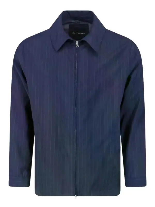 WHITE SAND Pinstripe Zip Jacket - Blue