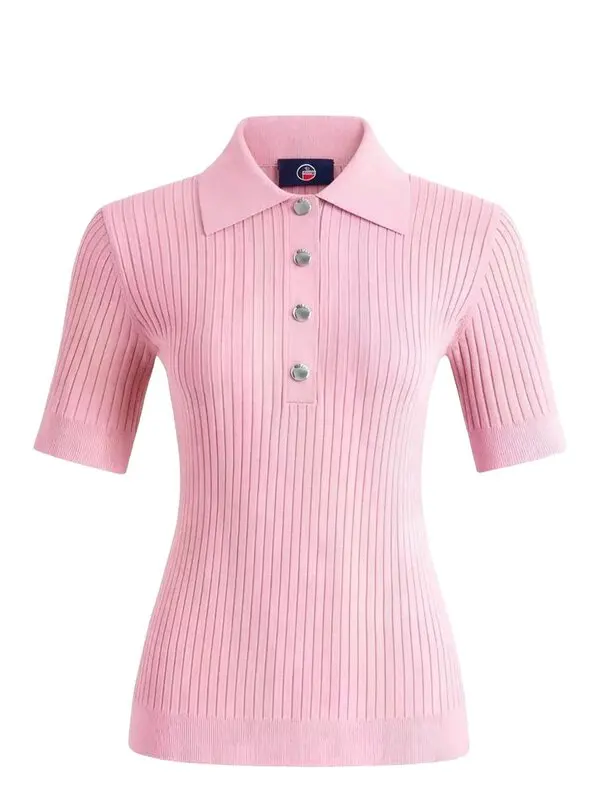 Fusalp Vera Ribbed Polo Top - Pink