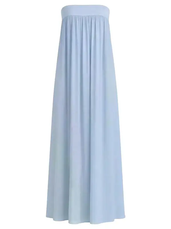 REFORMATION Maribelle Strapless Draped Maxi Dress - Blue