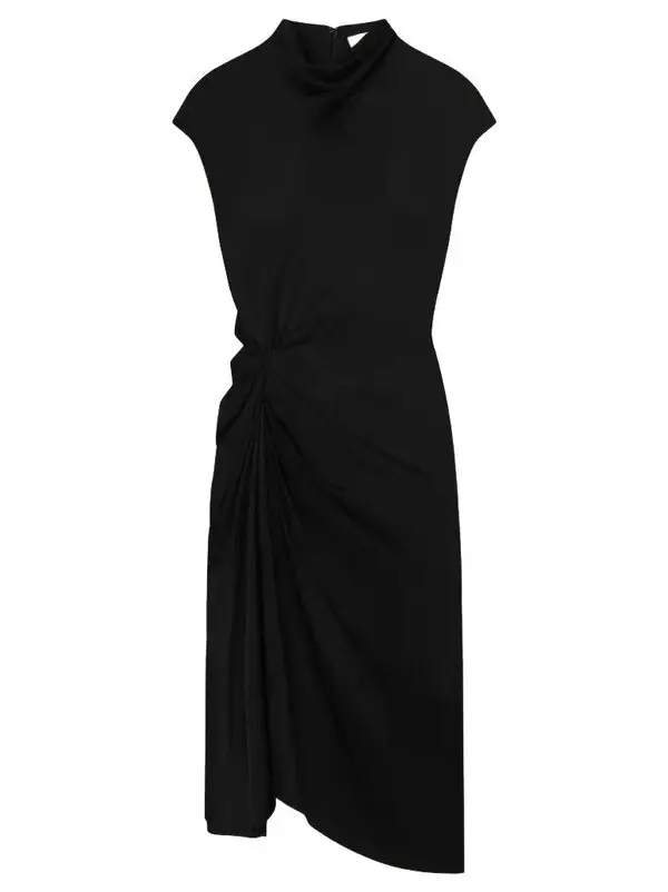 A.L.C. Alma Knotted Asymmetrical-hem Midi Dress - Black