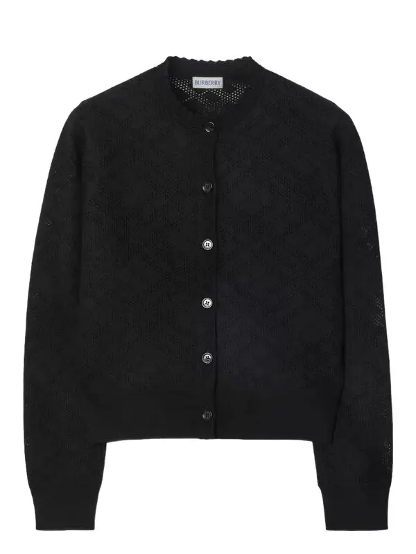 Burberry Checkered Cardigan - Black