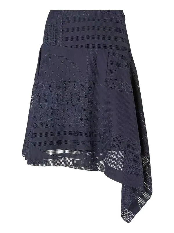 Fendi Lace-panelled Skirt - Blue