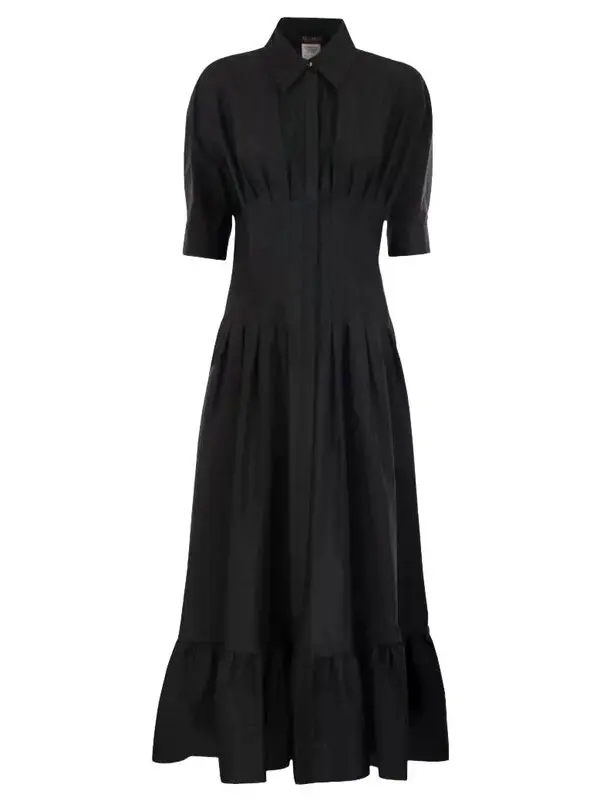 Max Mara Cera Pleats Shirt Maxi Dress - Black
