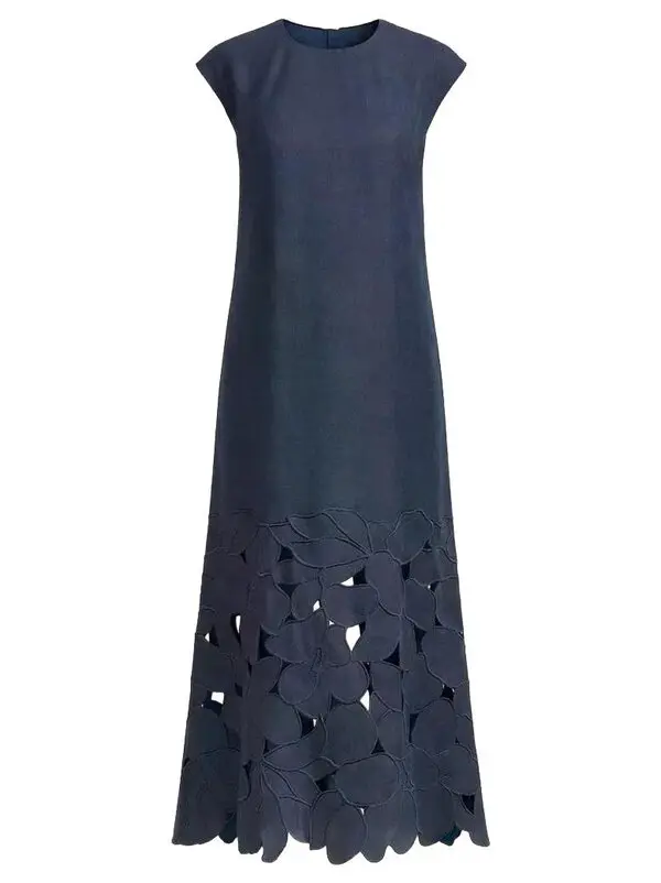 Sachin & Babi Sabette Floral Laser-cut Midi Dress - Blue