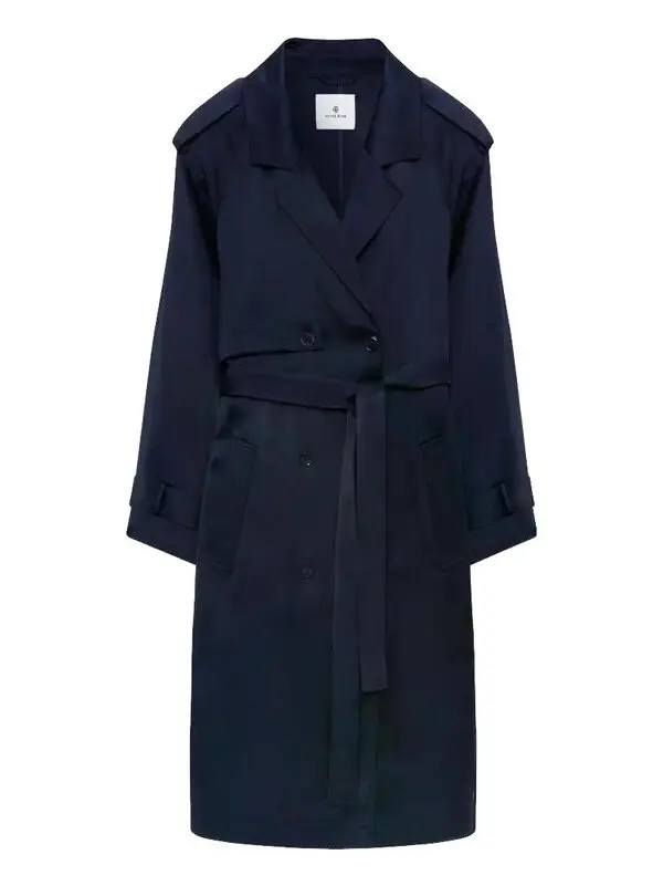 ANINE BING Ricki Maxi Trench Coat - Blue