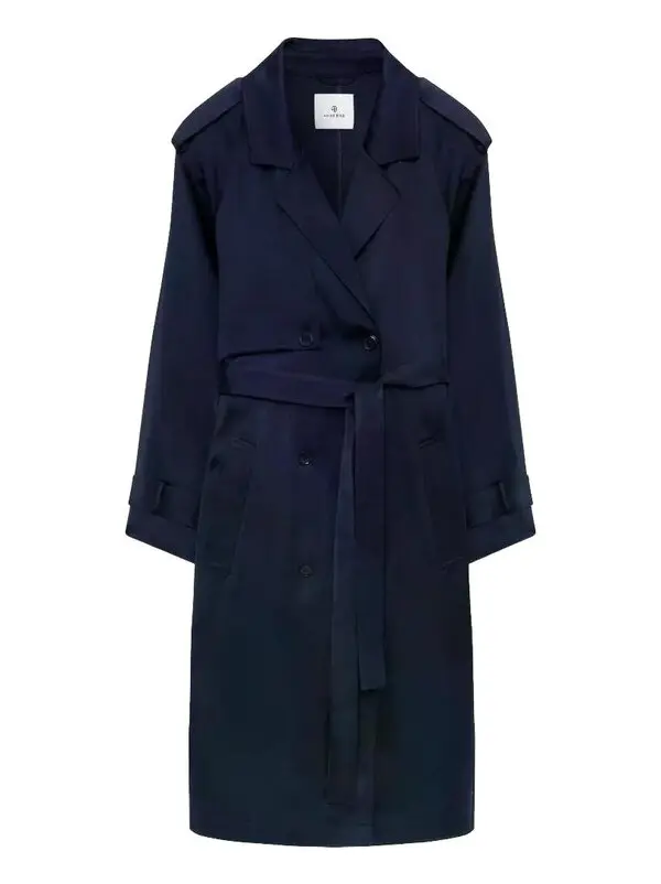 ANINE BING Ricki Maxi Trench Coat - Blue