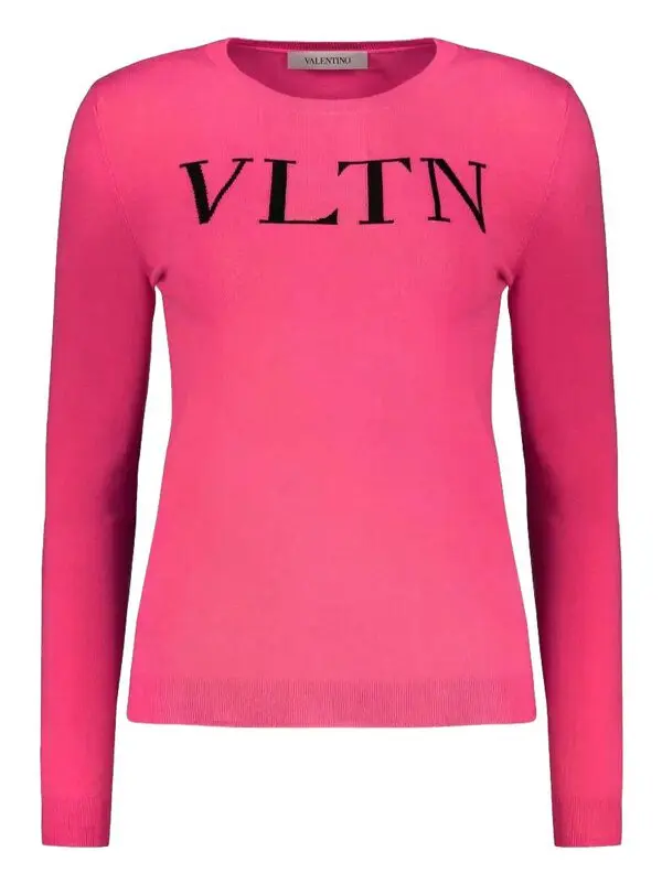 Valentino Garavani Logo-intarsia Sweater - Pink