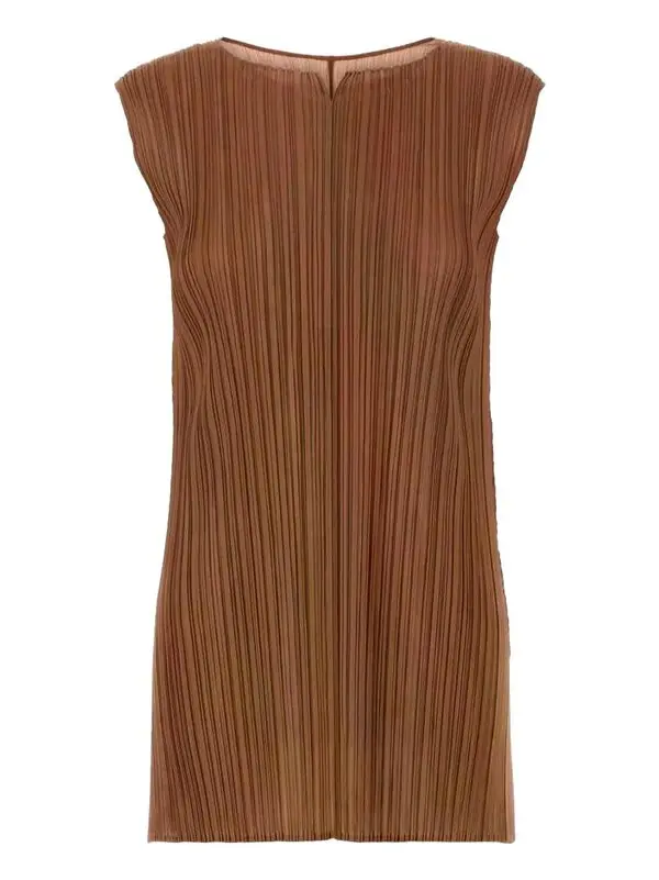 Issey Miyake Pleated Tunic - Brown