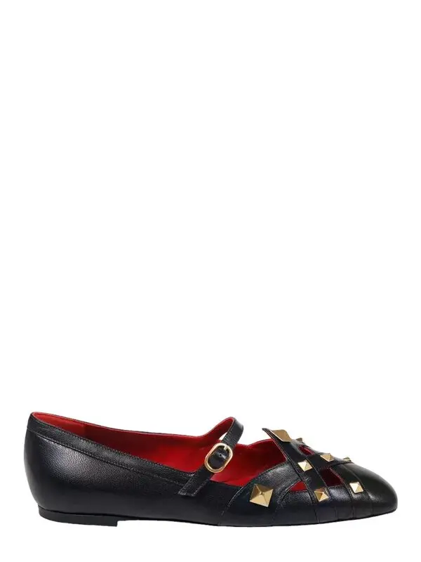 Valentino Garavani Studded Strappy Ballet Flats - Black